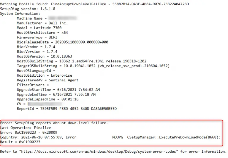 Identify Windows Upgrade Failures Like a Boss (How to use SetupDiag.exe) - Brooks Peppin's Blog